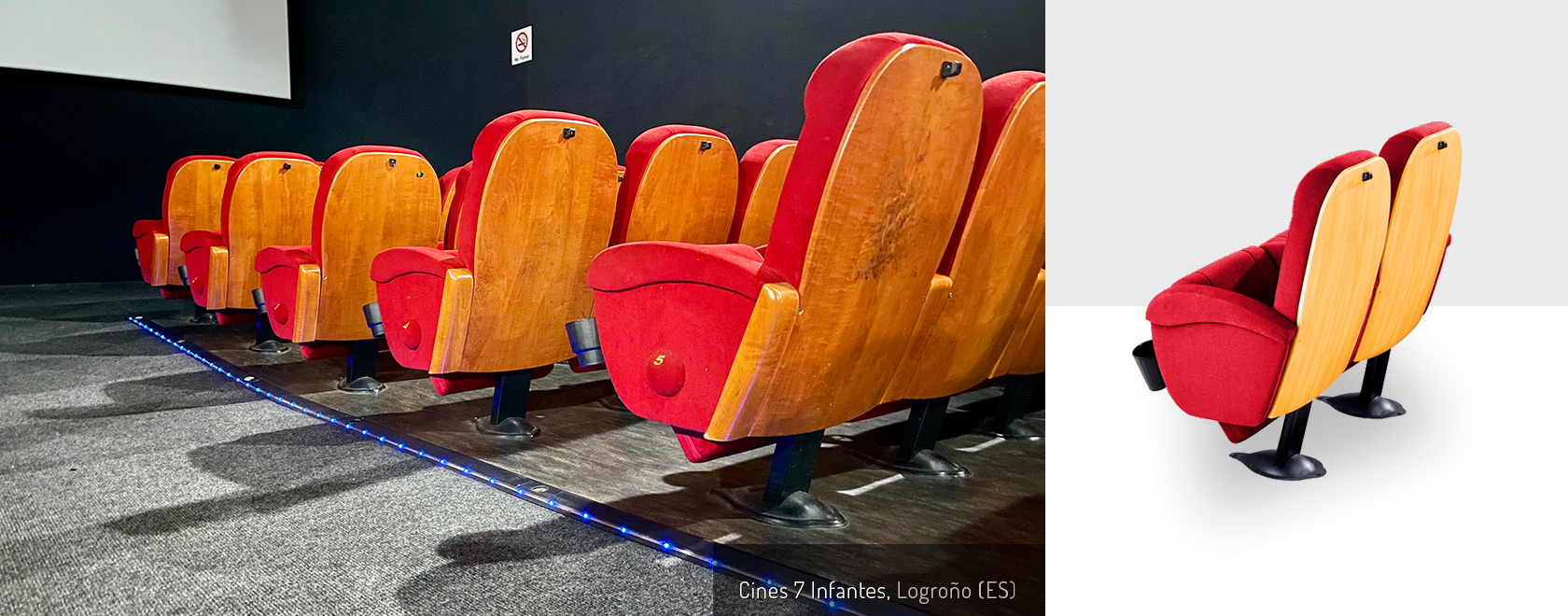 Movie theater chairs upholstered OLYMPO