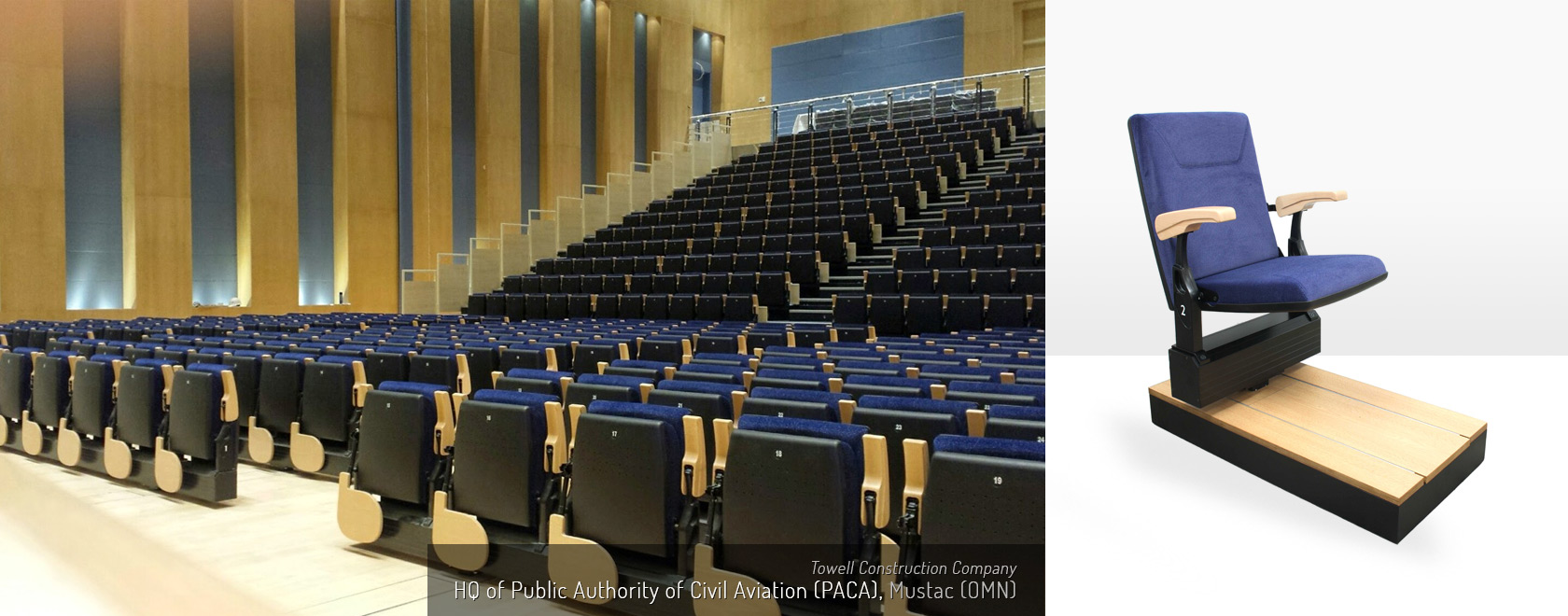 Retractable chairs with railing system CLUB RAIL